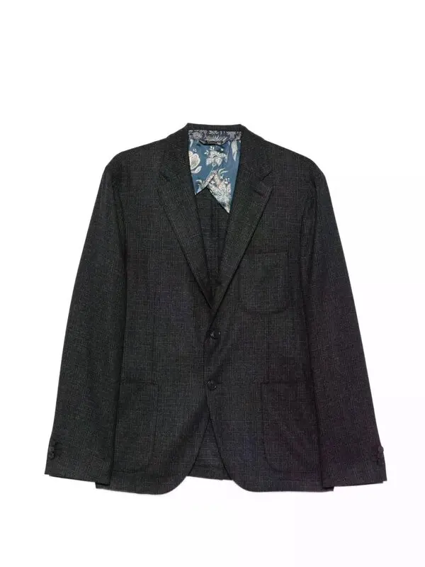 Etro Check-pattern Single-breasted Blazer - Grey