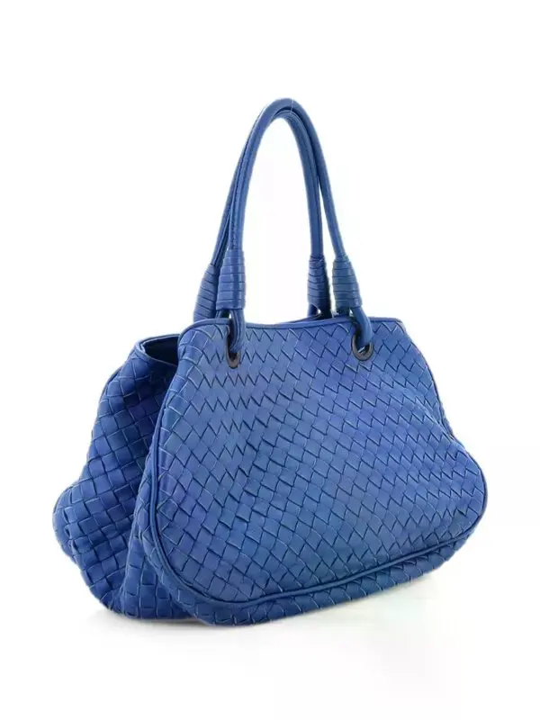 Bottega Veneta Open Shopping Intrecciato Nappa Small Tote Bag - Blue
