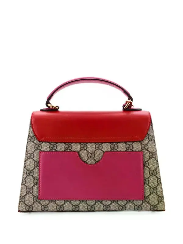 Gucci Padlock Top Handle Bag Gg Coated Canvas And Leather Small Satchel - Pink