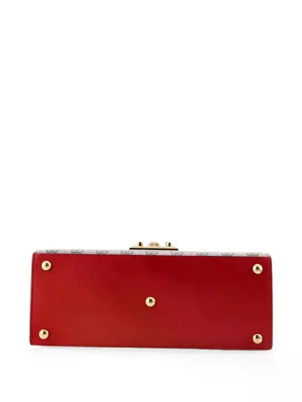 Gucci Padlock Top Handle Bag Gg Coated Canvas And Leather Small Satchel - Pink