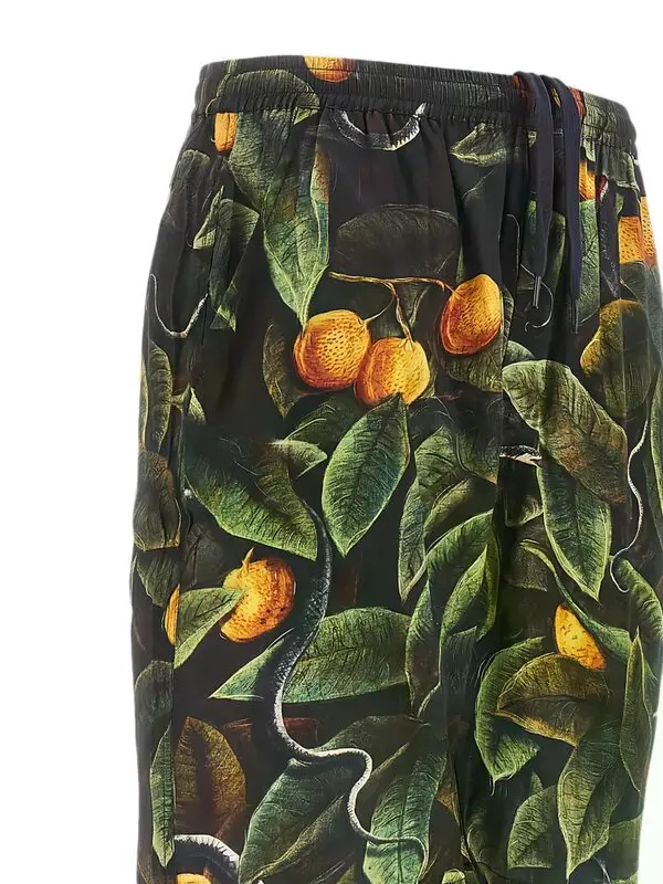 ENDLESS JOY Snake-print Silk Shorts