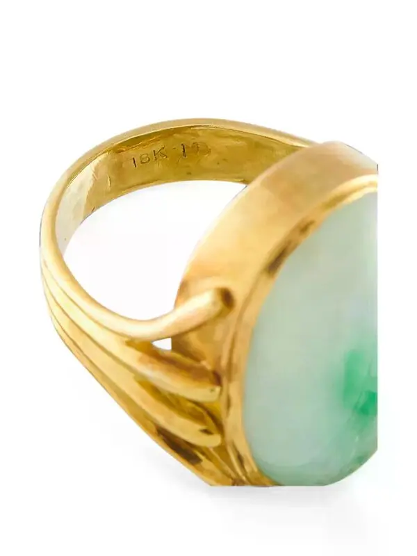 LB EXCLUSIVE 18k Yellow Oval Jade Statement Ring