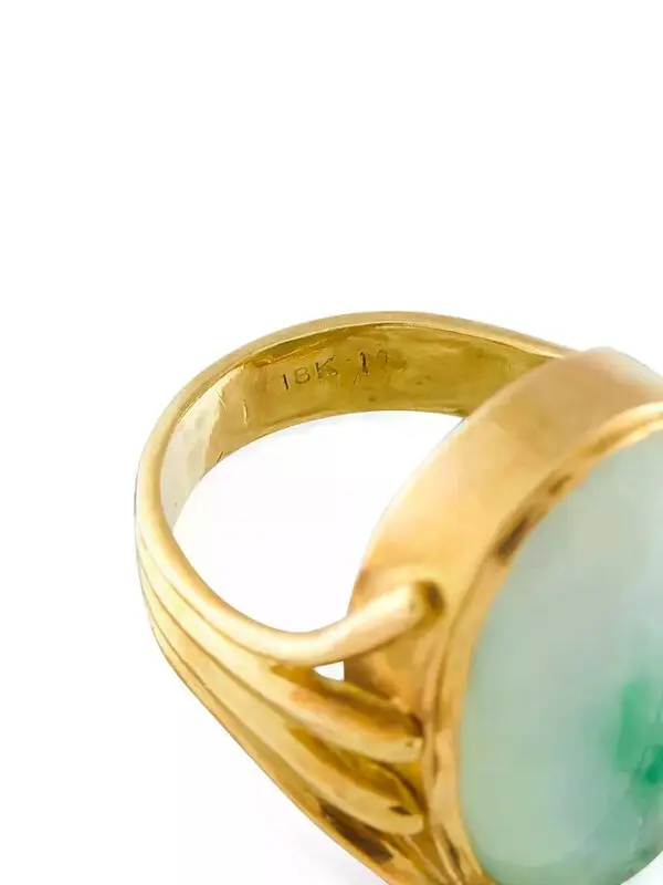 LB EXCLUSIVE 18k Yellow Oval Jade Statement Ring