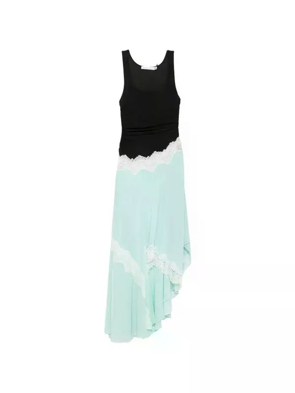 Christopher Esber Lace-trim Gathered Asymmetrical Dress - Neutrals