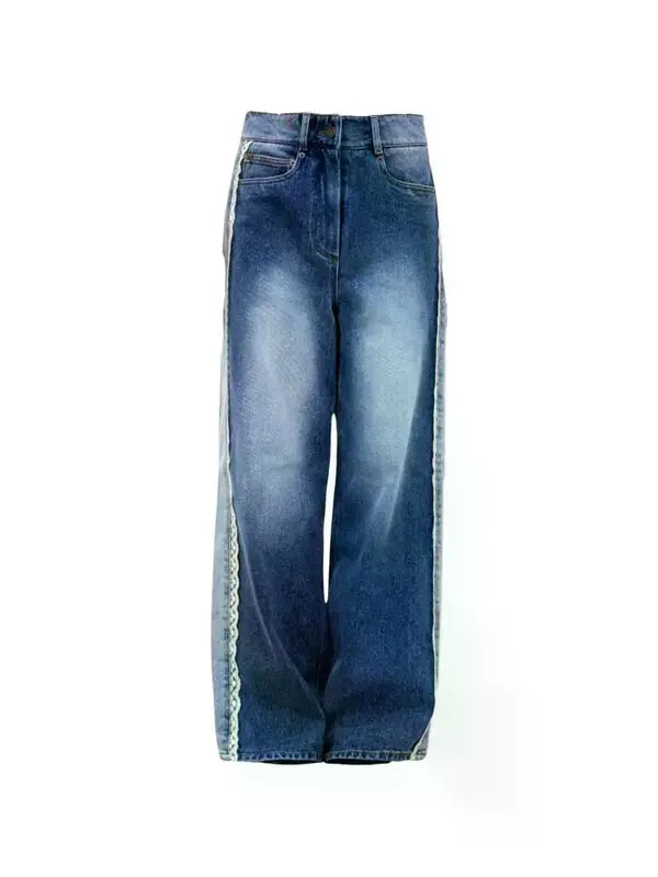 ÉPINGLER Lace-trim Wide-leg Jeans
