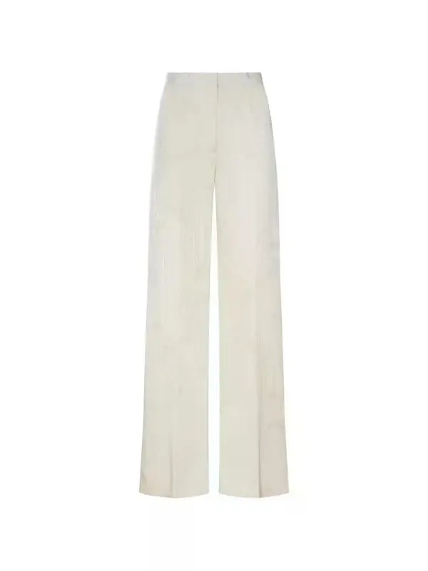 FORTE_FORTE Floral-jacquard Wide-leg Trousers - Neutrals