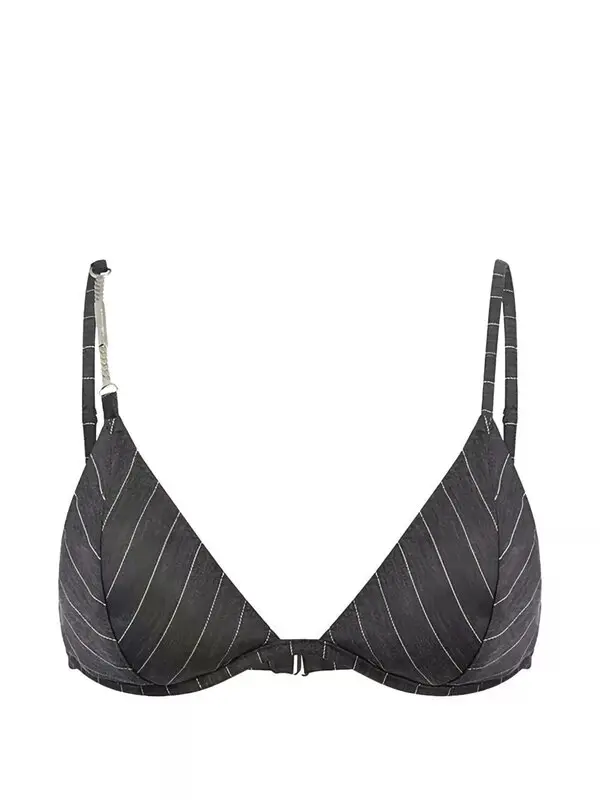 DONDUP Pinstripe Chain-link Bra - Grey