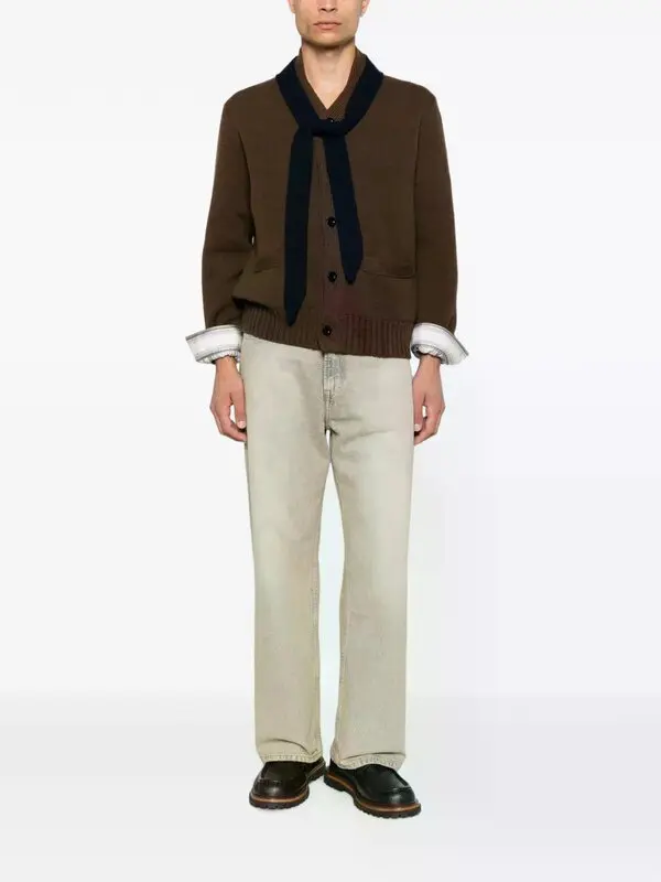 Sacai Scarf-detail Buttoned Cardigan