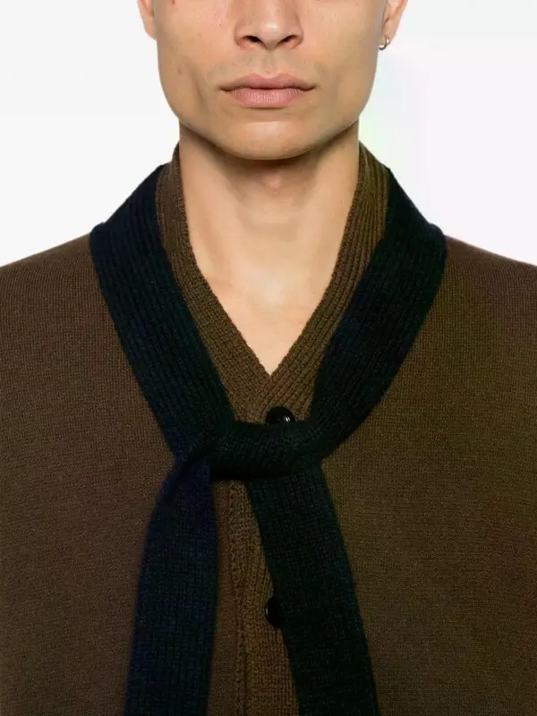 Sacai Scarf-detail Buttoned Cardigan