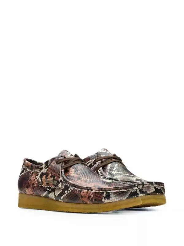 Clarks Wallabee Snake-print Boat Shoes