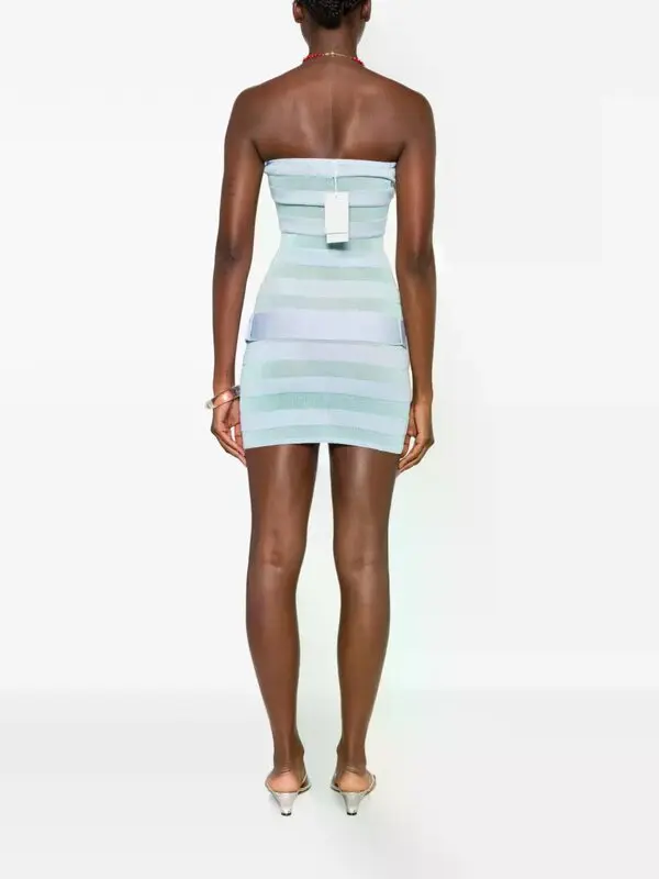 ASTA RESORT Cora Striped Belted Mini Dress - Blue