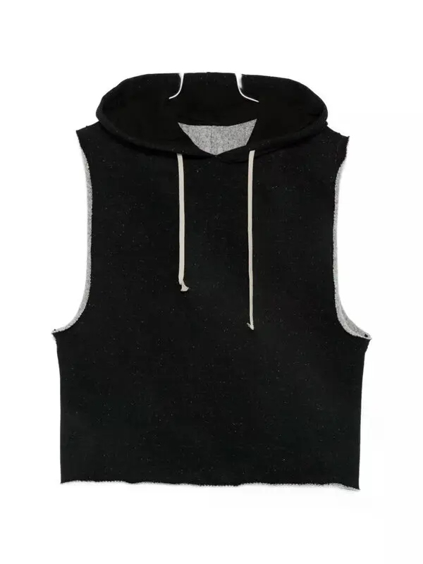 Rick Owens Sleeveless Drawstring-hood Hoodie - Black