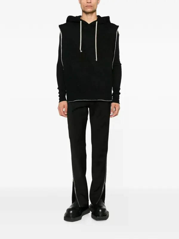 Rick Owens Sleeveless Drawstring-hood Hoodie - Black
