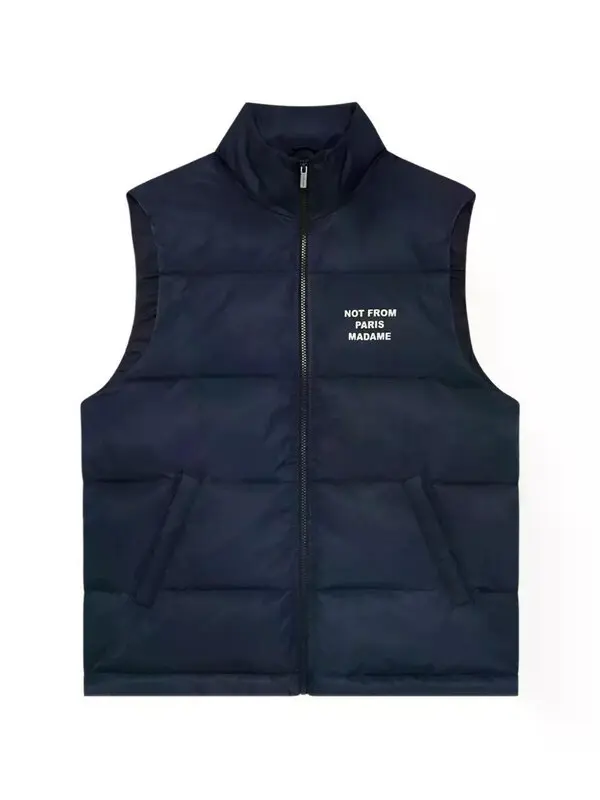 Drole De Monsieur Quilted Logo-print Gilet - Blue