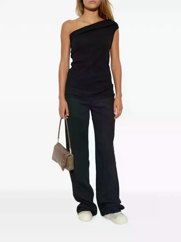 Rick Owens Pressed Crease Wide-leg Wool Trousers - Black