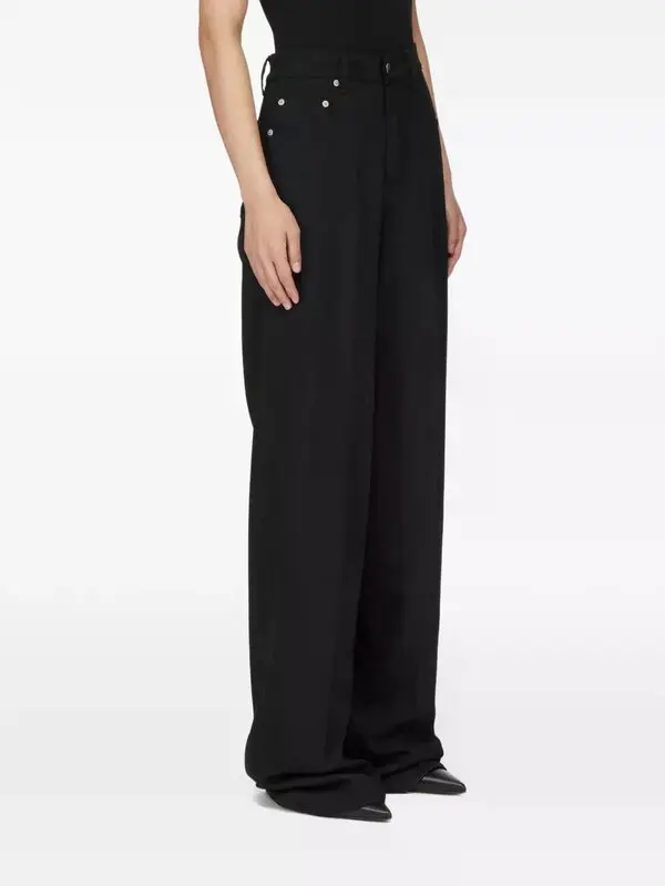 Rick Owens Pressed Crease Wide-leg Wool Trousers
