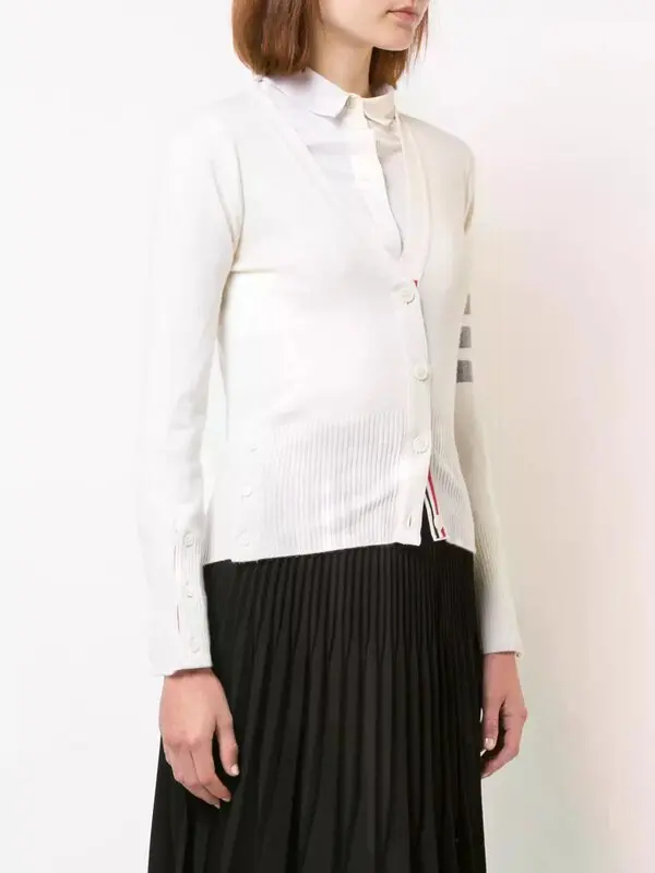 Thom Browne Striped Sleeve V-neck Cardigan