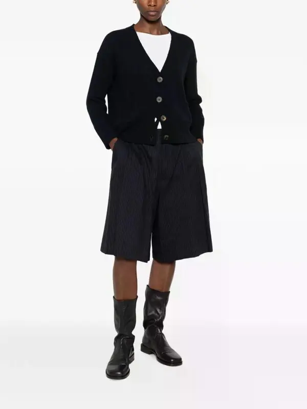 BASE V-neck Button-up Cardigan With Patch Pockets
