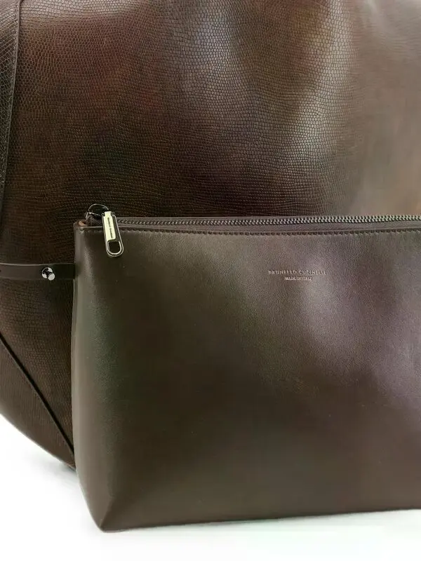 Brunello Cucinelli Lizard-effect Leather Bucket Bag