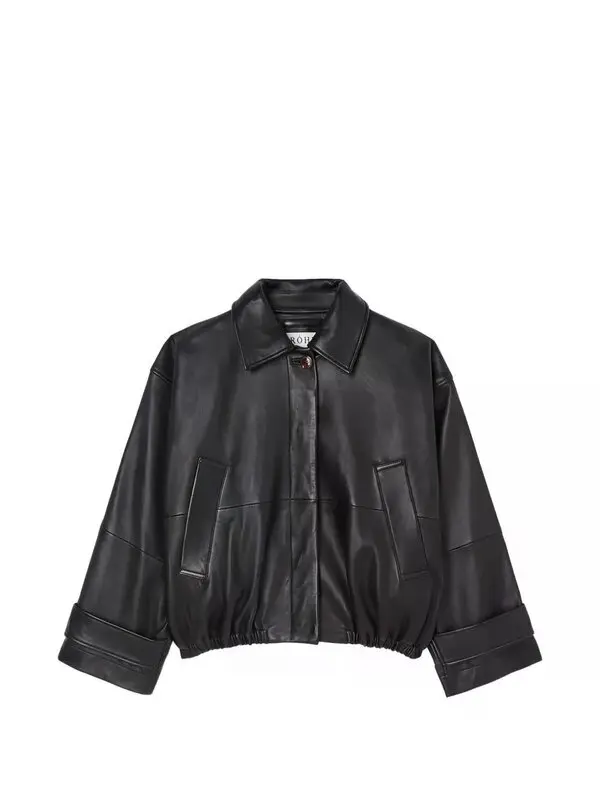 RÓHE Leather Blouson Jacket - Black