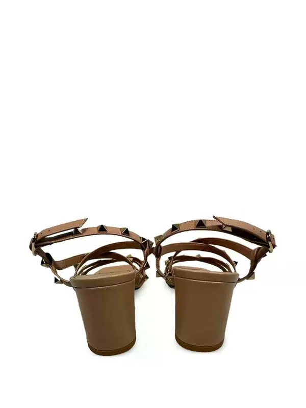 Valentino Garavani Rockstud Ankle Strap Sandals - Brown