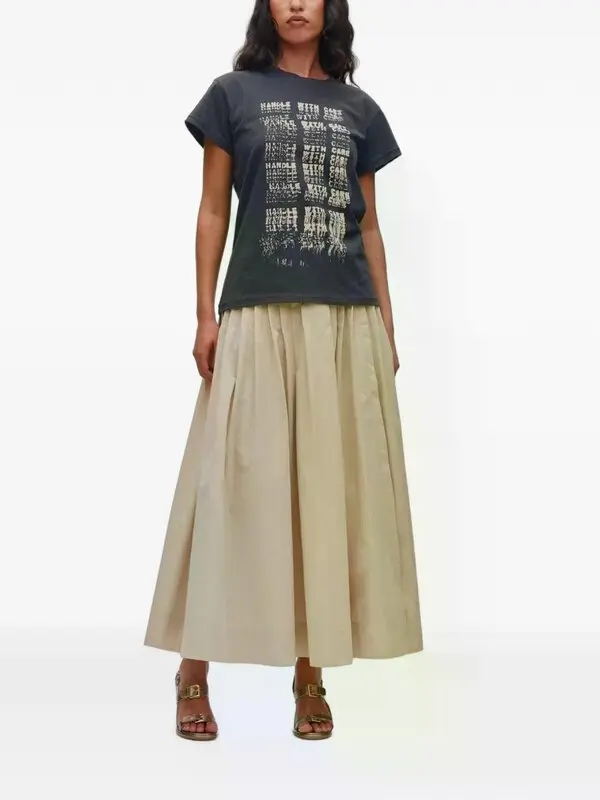 RABENS SALONER Ambla Slogan-print Cotton T-shirt - Grey