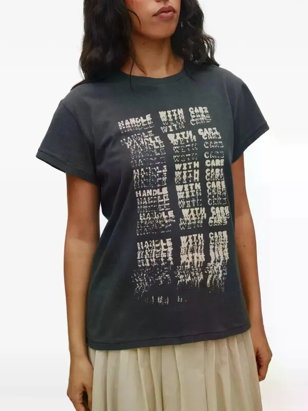RABENS SALONER Ambla Slogan-print Cotton T-shirt