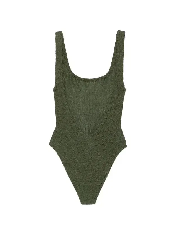 Hunza G Crinkle-effect Square-neck Swimsuit