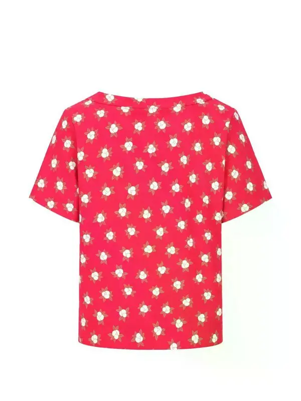 LAURA URBINATI Camellia Print T-shirt - Red