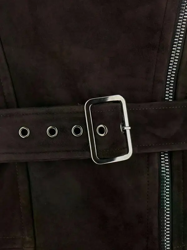 BLANCHA Suede Belted Jacket