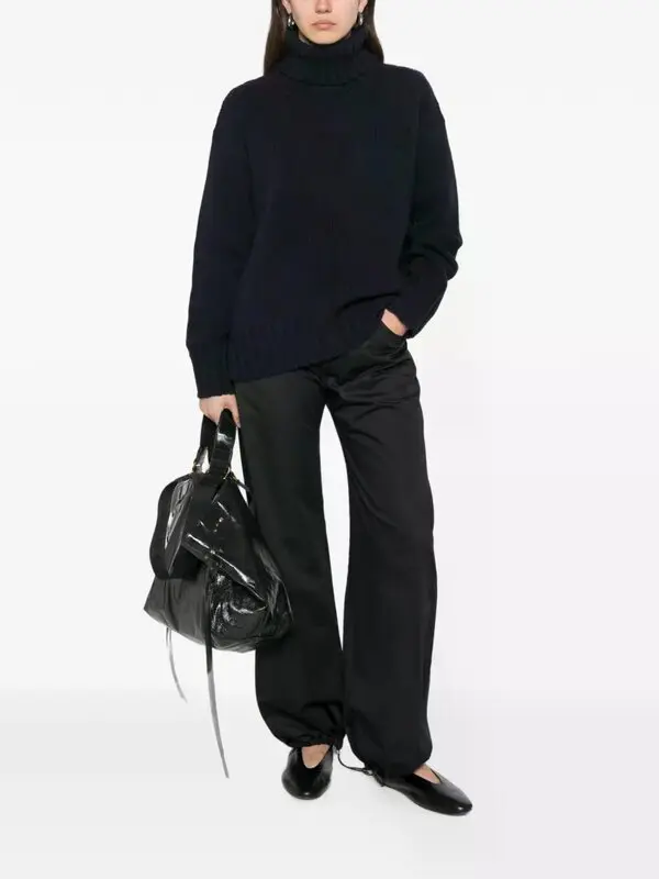 JUCCA Roll Neck Ribbed Trim Sweater