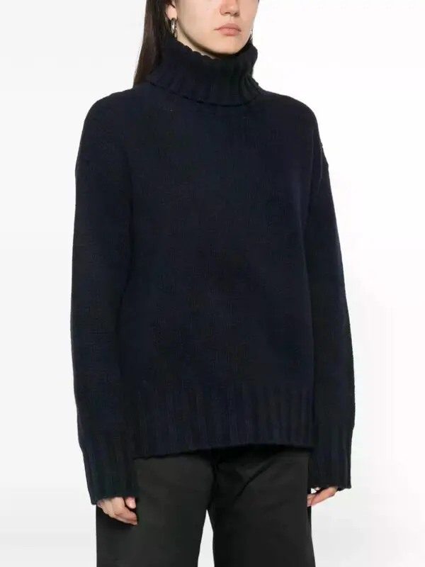 JUCCA Roll Neck Ribbed Trim Sweater