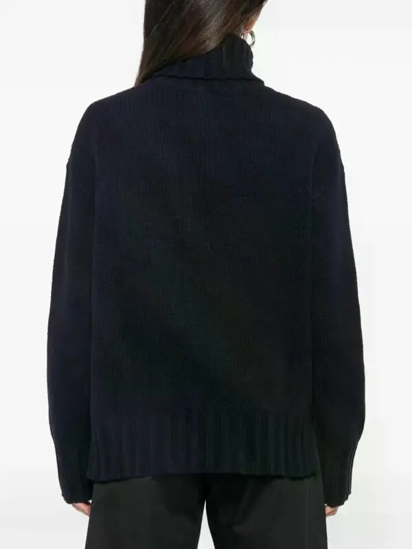 JUCCA Roll Neck Ribbed Trim Sweater