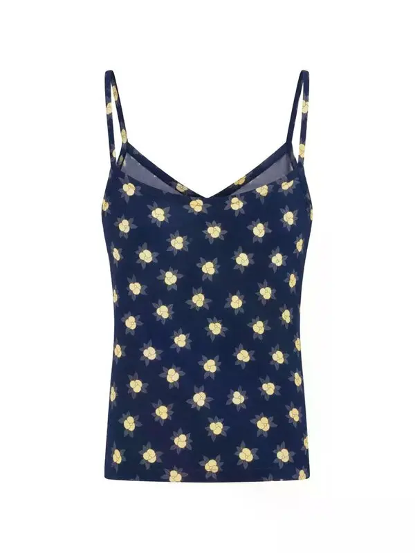 LAURA URBINATI Camellia Print V-neck Blouse