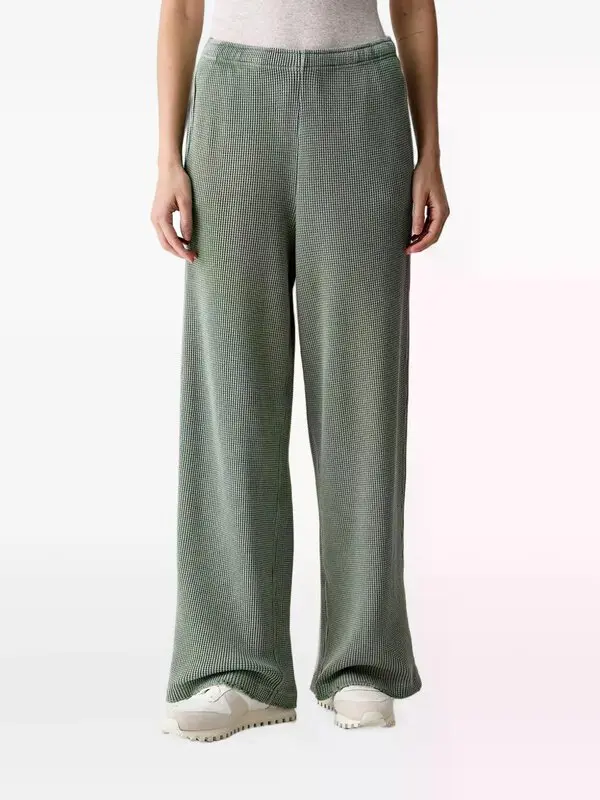 American Vintage Waffle Knit Elasticated Waist Trousers - Green