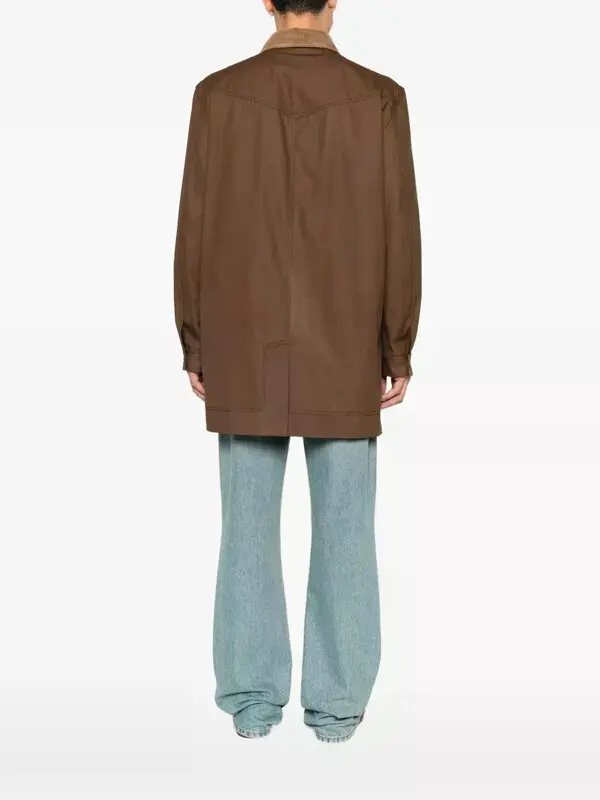 Valentino Garavani Corduroy-collar Logo-patch Coat