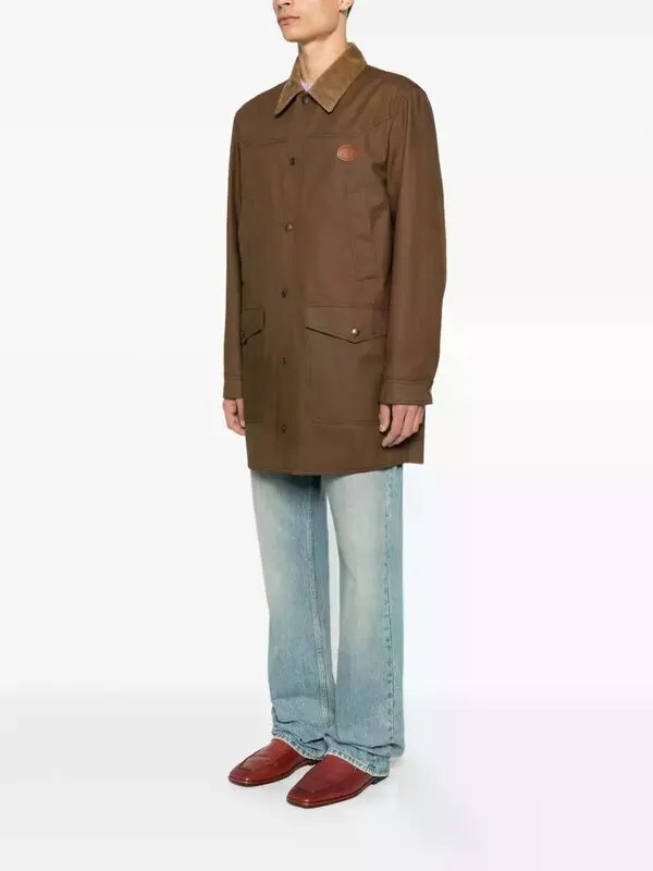Valentino Garavani Corduroy Collar Long Sleeve Coat