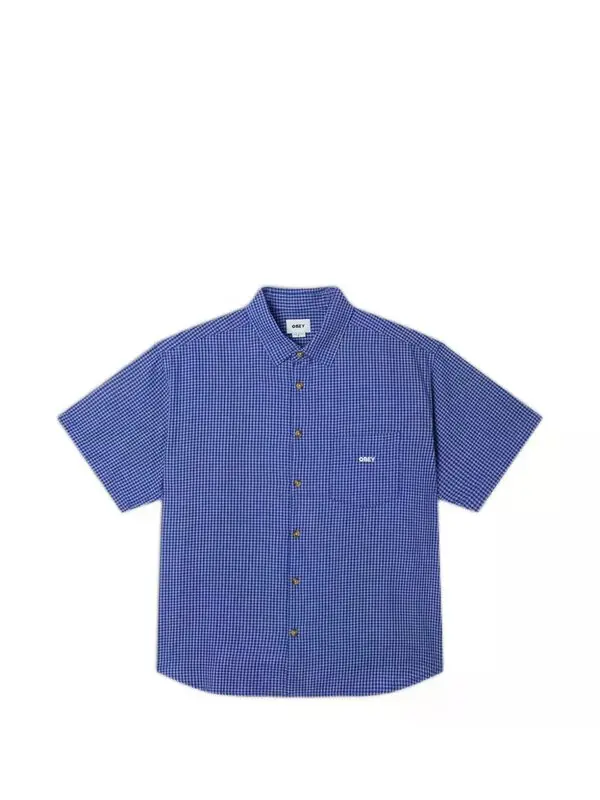 Obey Bigwig Frank Gingham Short-sleeve Shirt - Blue