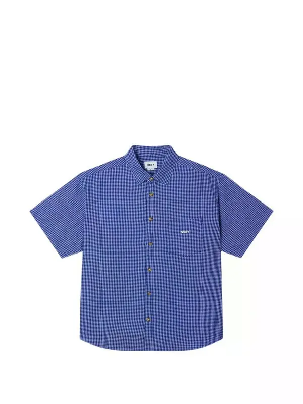Obey Bigwig Frank Gingham Short-sleeve Shirt - Blue