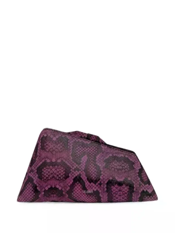 Attico 8.30 Pm Snakeskin-effect Clutch Bag - Purple