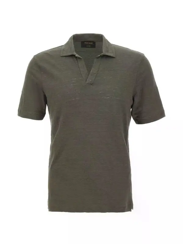 GRAN SASSO Open-collar Short-sleeve Polo Shirt - Green
