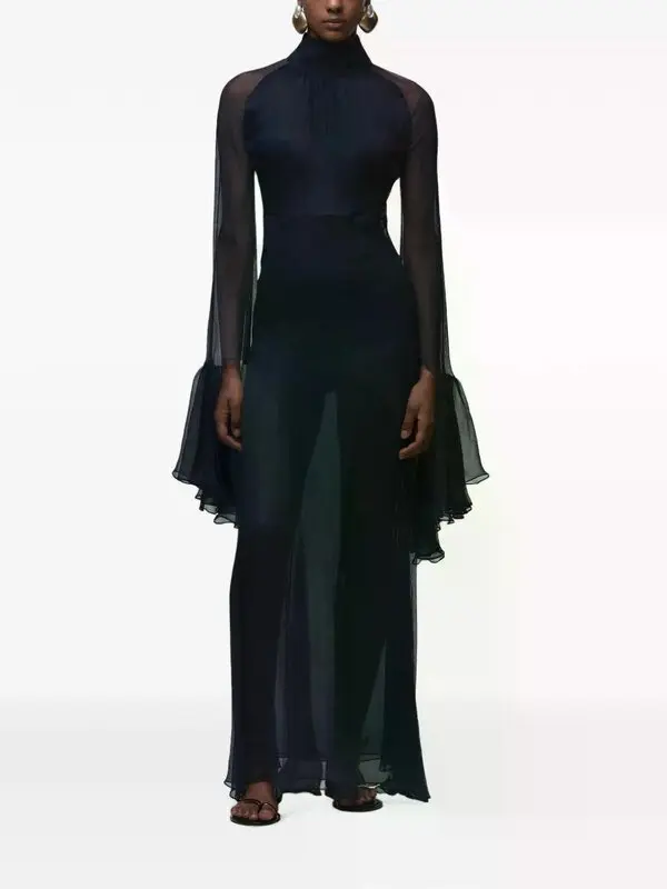 CAYET Yara Ruffled-sleeve Maxi Dress