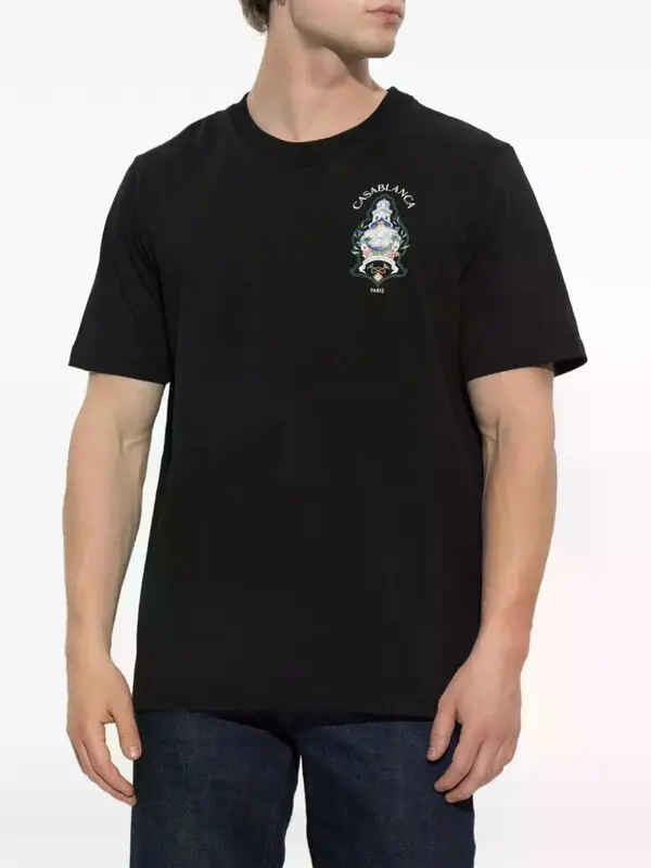 Casablanca Hotel Emblem Print T-shirt - Black