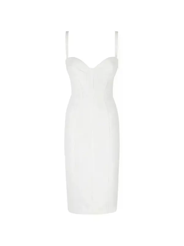 Elisabetta Franchi Corset-style Panelled Midi Dress - White