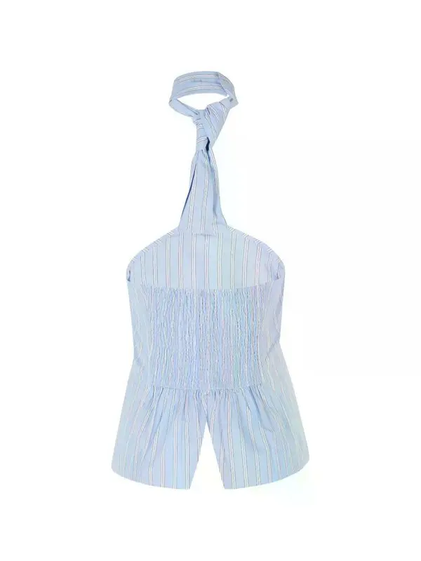 Essentiel Antwerp Jopje Striped Tie-detail Top - Blue