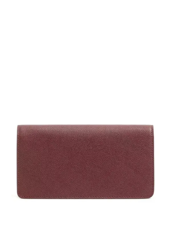Valentino Garavani Vlogo Signature Grainy Calfskin Wallet With Chain - Red