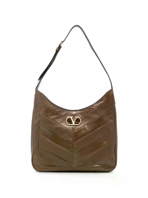 Valentino Garavani Vlogo Signature Quilted Shoulder Bag - Brown