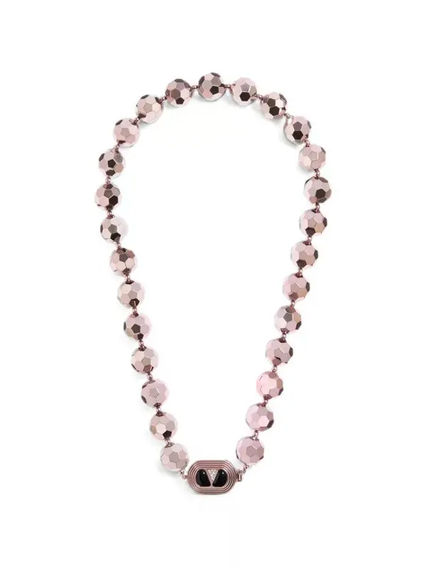 Valentino Garavani Faceted Sphere Enamel Necklace - Pink