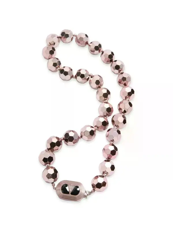 Valentino Garavani Ovalette Necklace In Resin, Enamel, Metal, And Swarovski Crystals