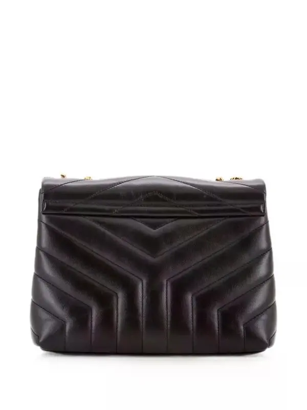 Saint Laurent Loulou Matelassé Chevron Leather Small Shoulder Bag - Black